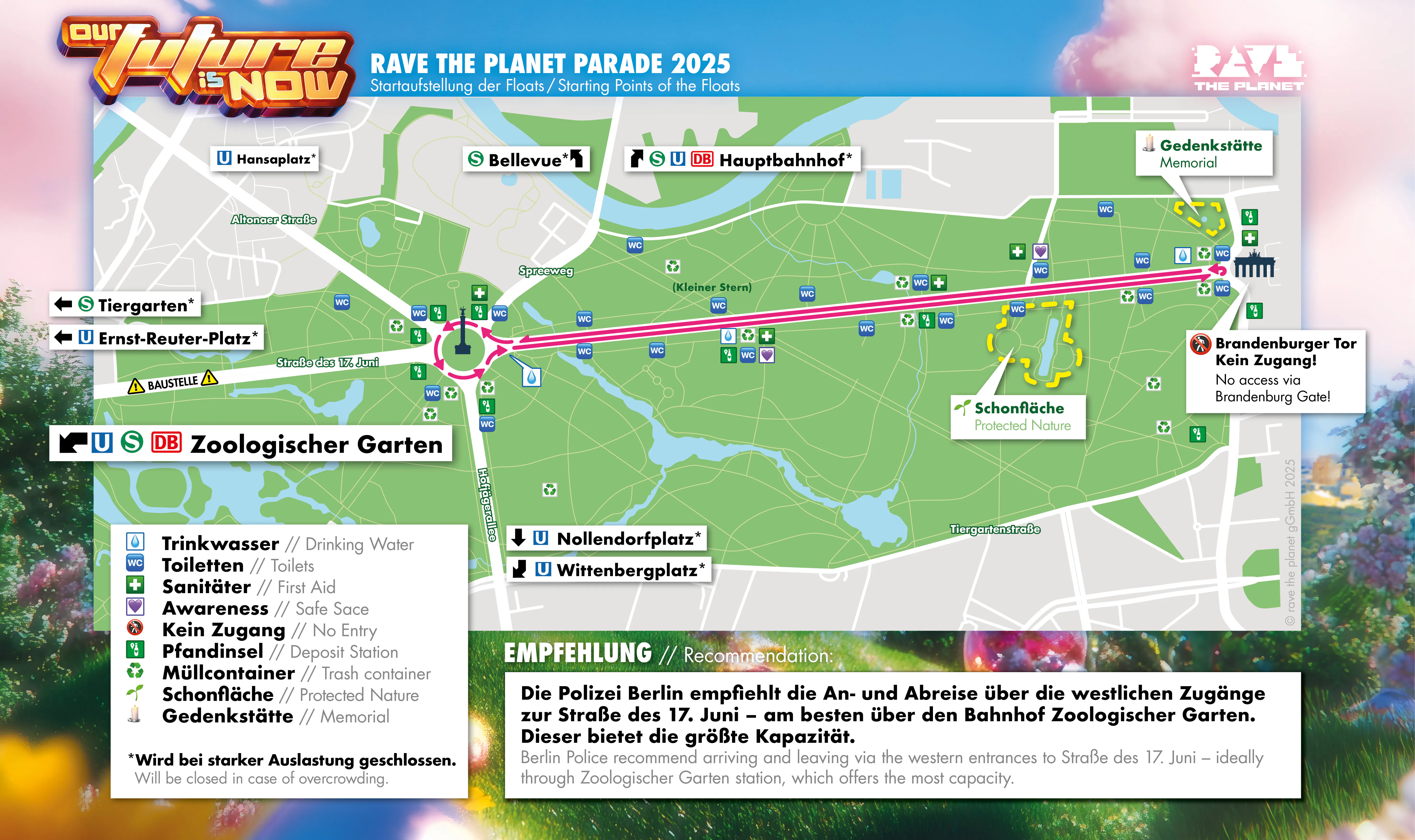 Demoroute & Tips: Rave The Planet Planet Parade 2025 - OUR FUTURE IS NOW