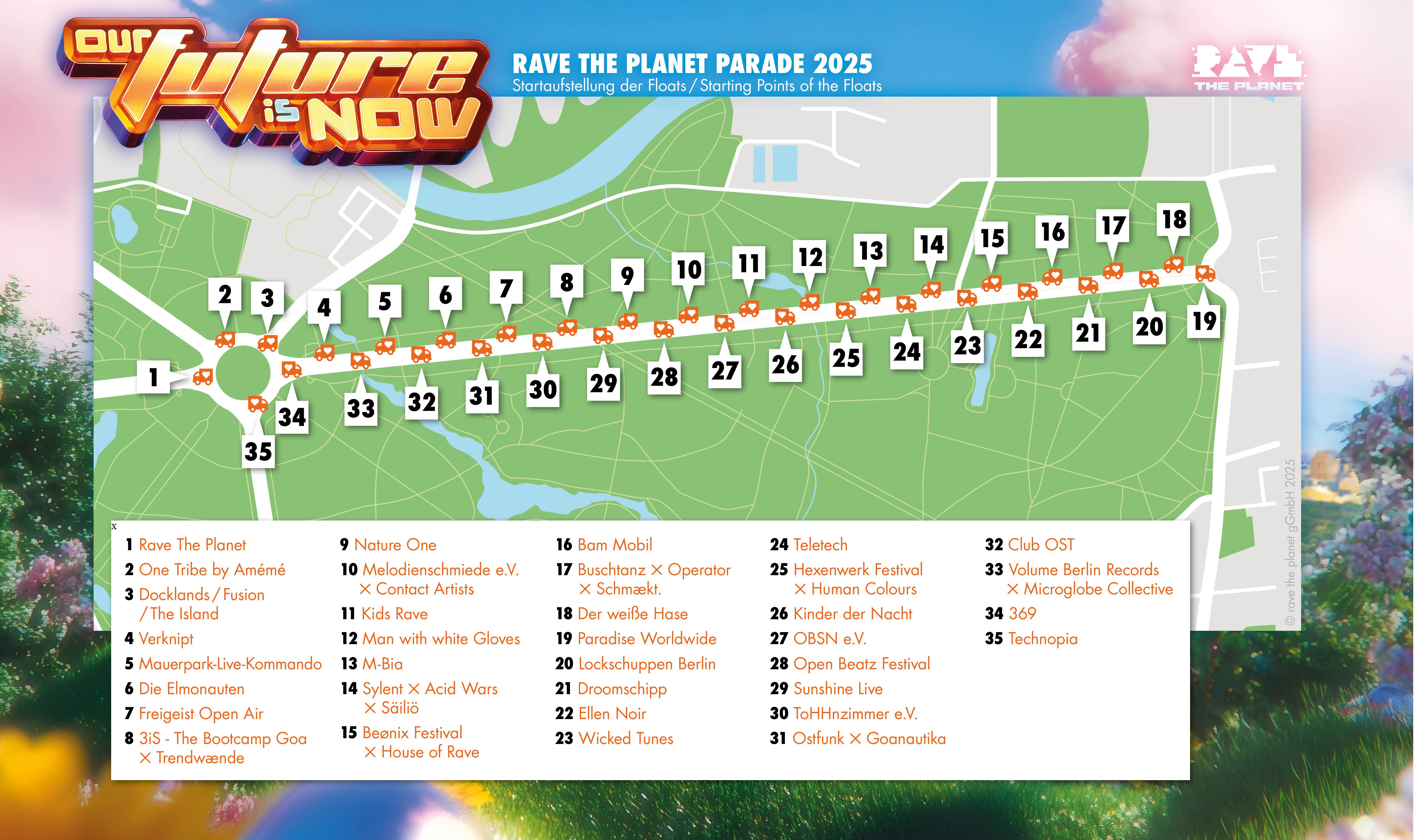 Demoroute & Tips: Rave The Planet Planet Parade 2025 - OUR FUTURE IS NOW